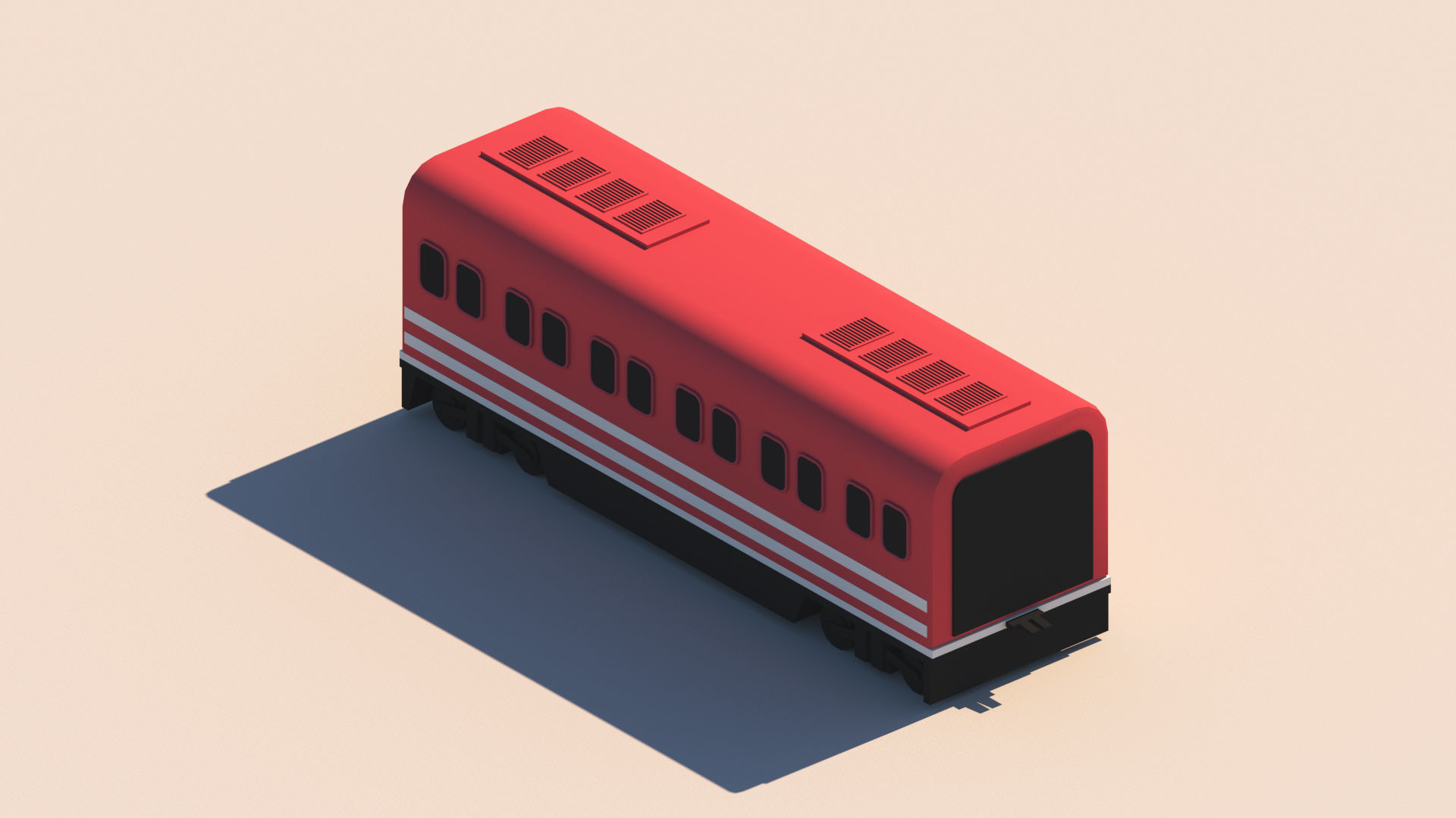 3D model Cartoon Low Poly Train Station Package VR / AR / low-poly ...