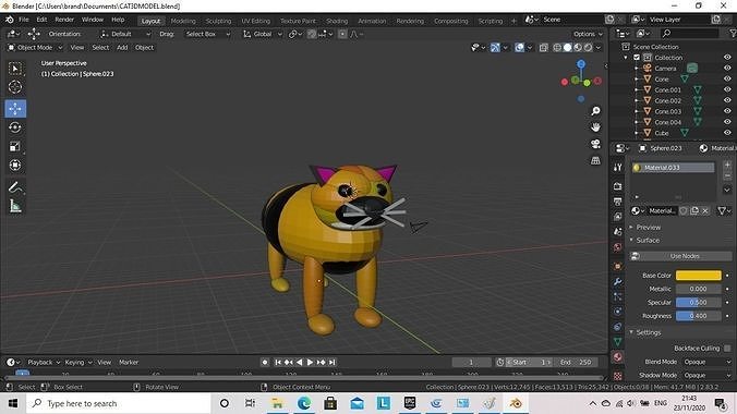 LOW POLY CAT FOR 3D PRINTING 3D model 3D printable | CGTrader