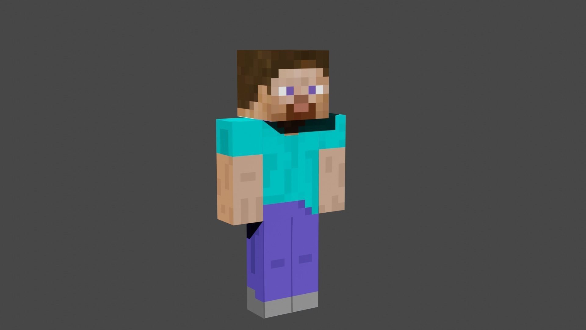 Minecraft steve low-poly rigged free VR / AR / low-poly 3D model rigged ...