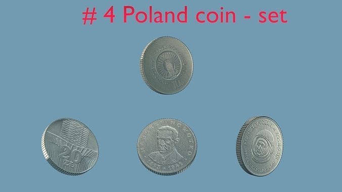 Poland - coin - set - 4 3D model | CGTrader
