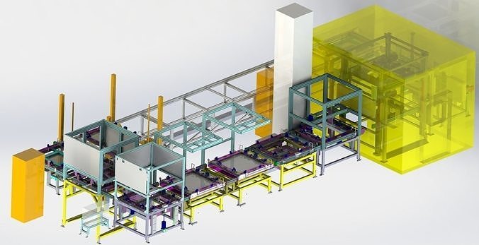 Car sunroof assembly line 3D model | CGTrader