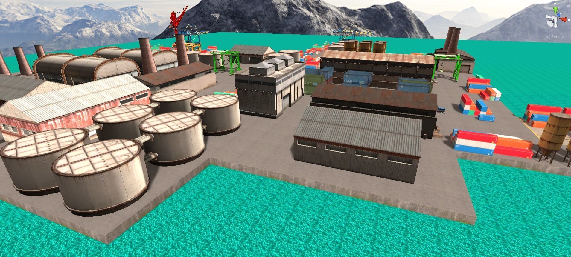 3D model Container Cargo Yard Environment Set VR low-poly 3d model Game ...