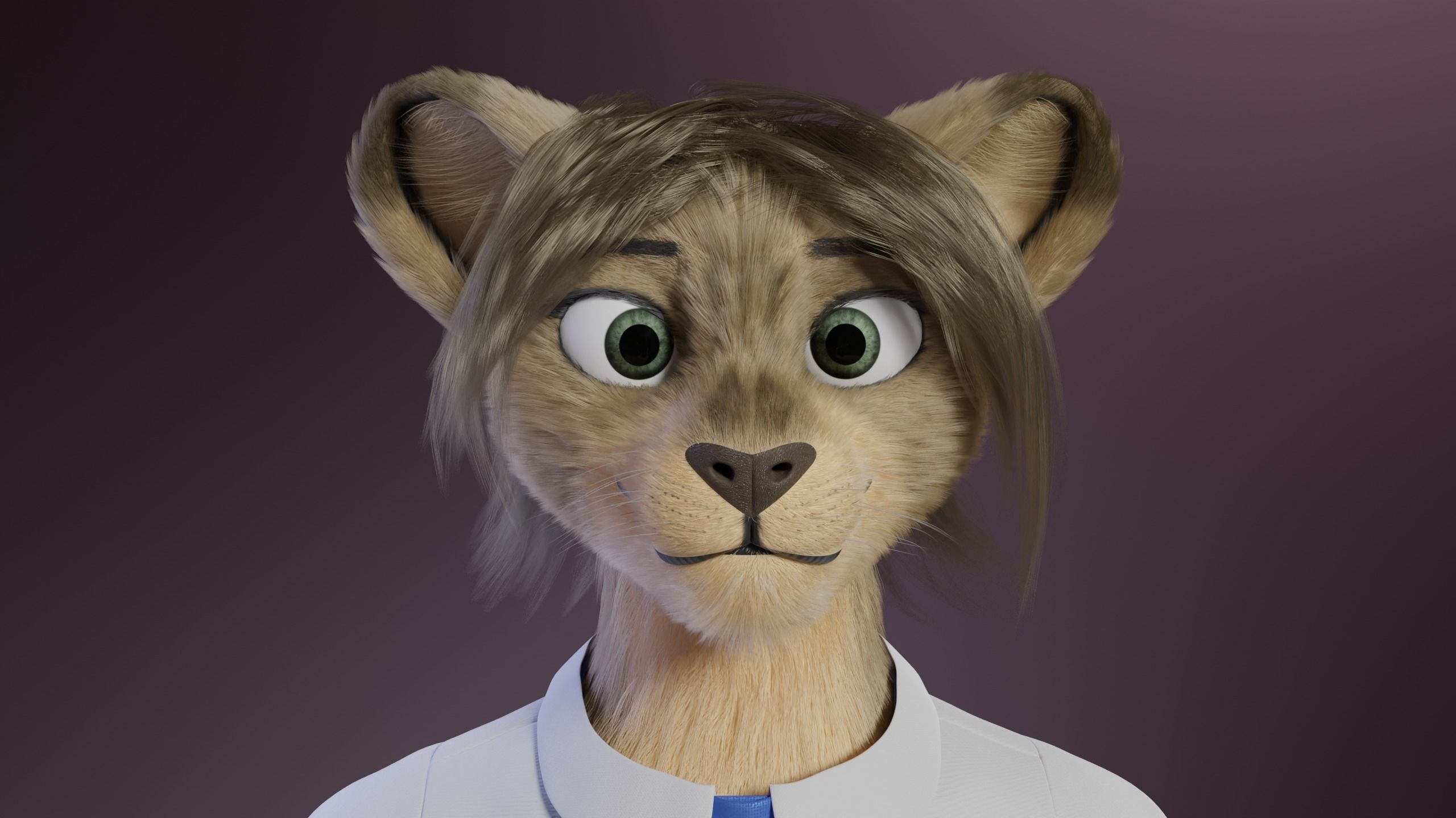 Nicolle Waterson Anthro lioness 3D model rigged | CGTrader