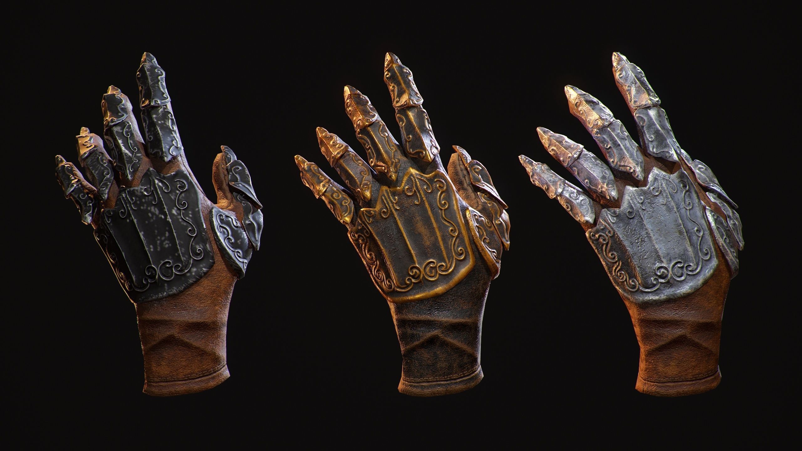 3D model Armored Gloves VR / AR / low-poly | CGTrader