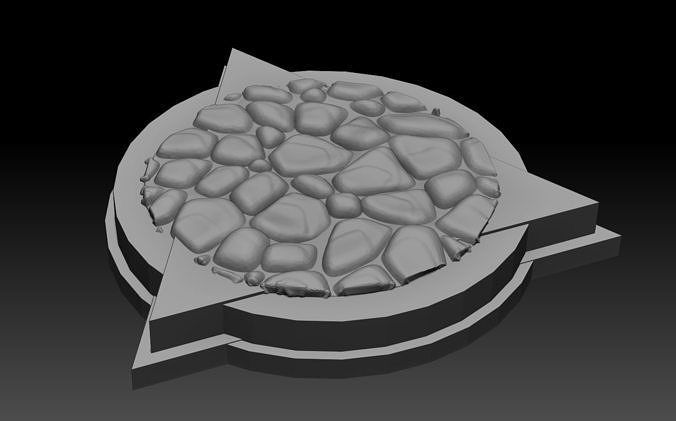 6 DnD figurines base stand foot fantasy roundedstone pack 3D model 3D ...