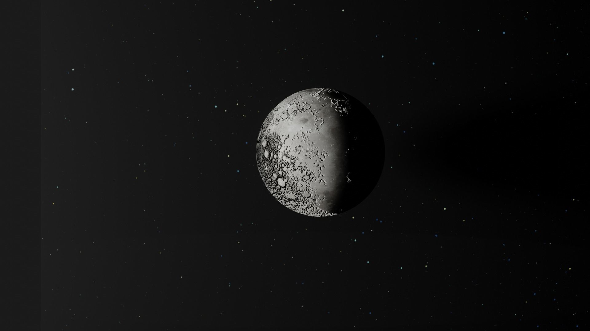 Realistic 3D Moon in space 3D model | CGTrader