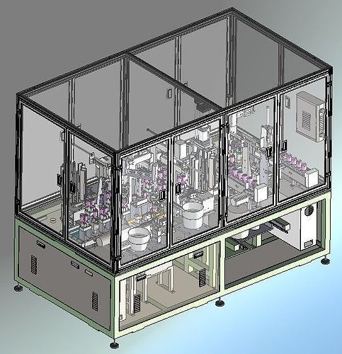 Automatic DC motor assembly production line 3D model | CGTrader