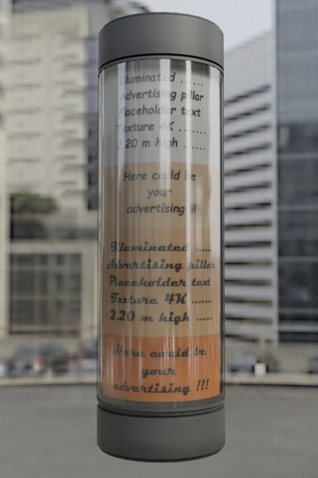 3D model Modern Illuminated Advertising Pillar 1 VR / AR / low-poly ...