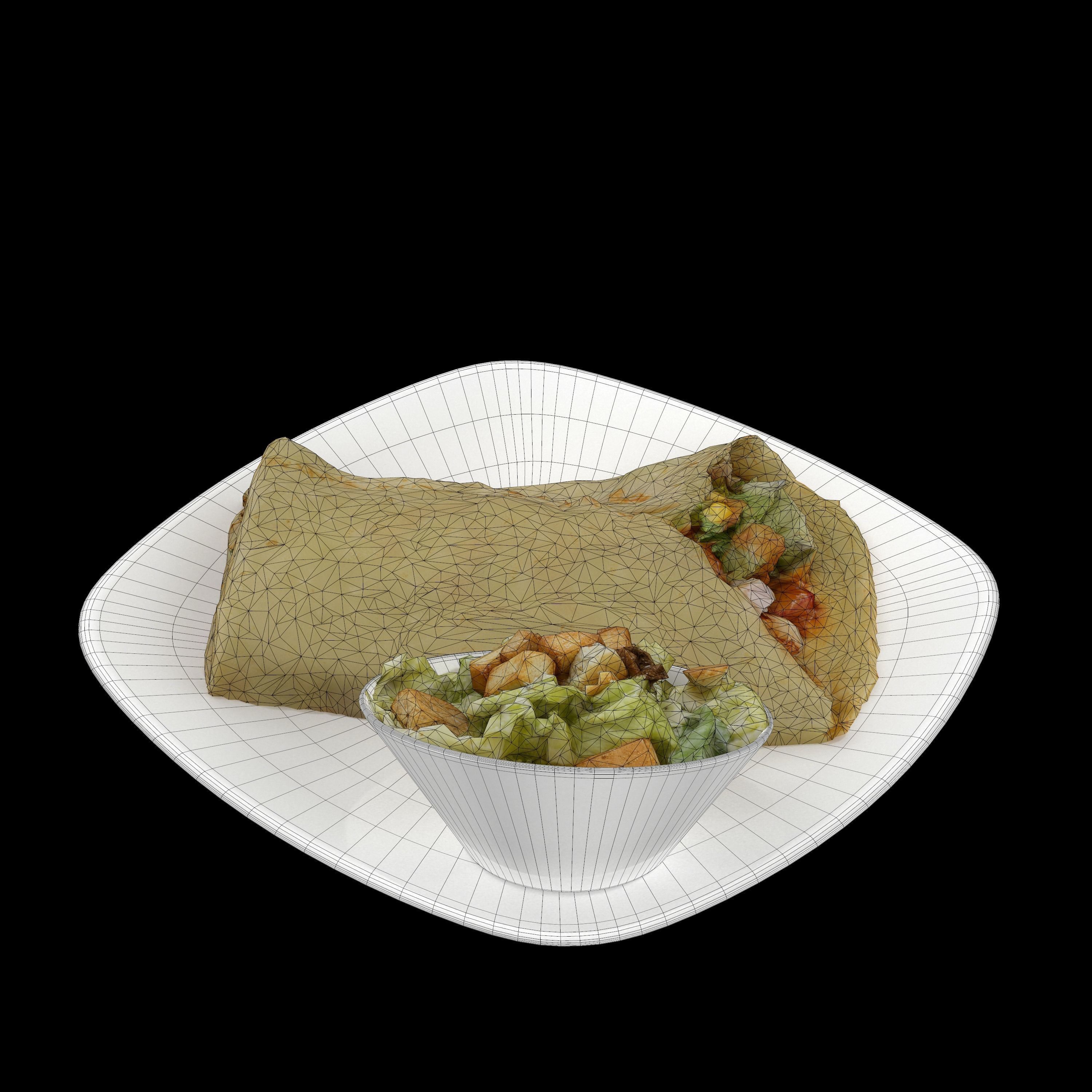 3D model Chipotle chicken crepe VR / AR / low-poly | CGTrader