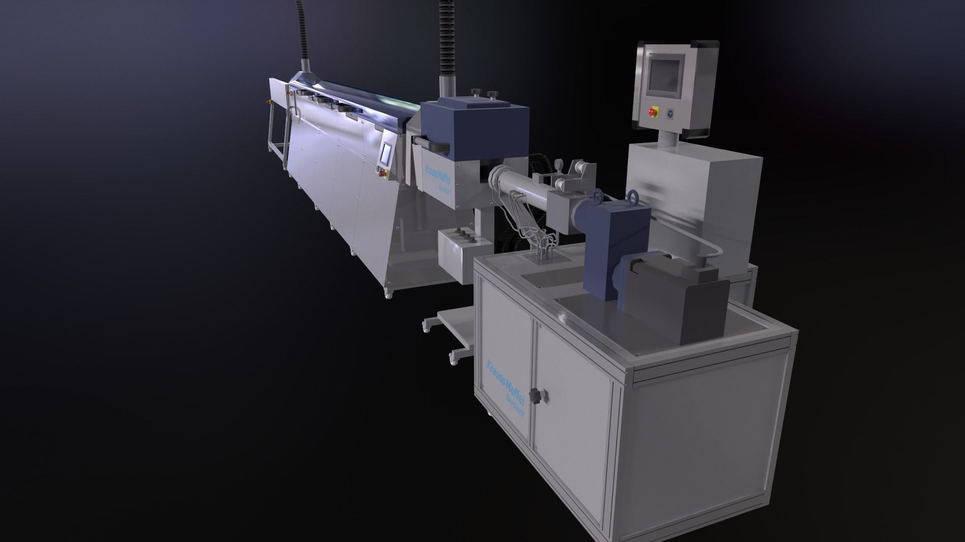 3D model KraussMaffei Berstorff extruder machine VR / AR / low-poly ...