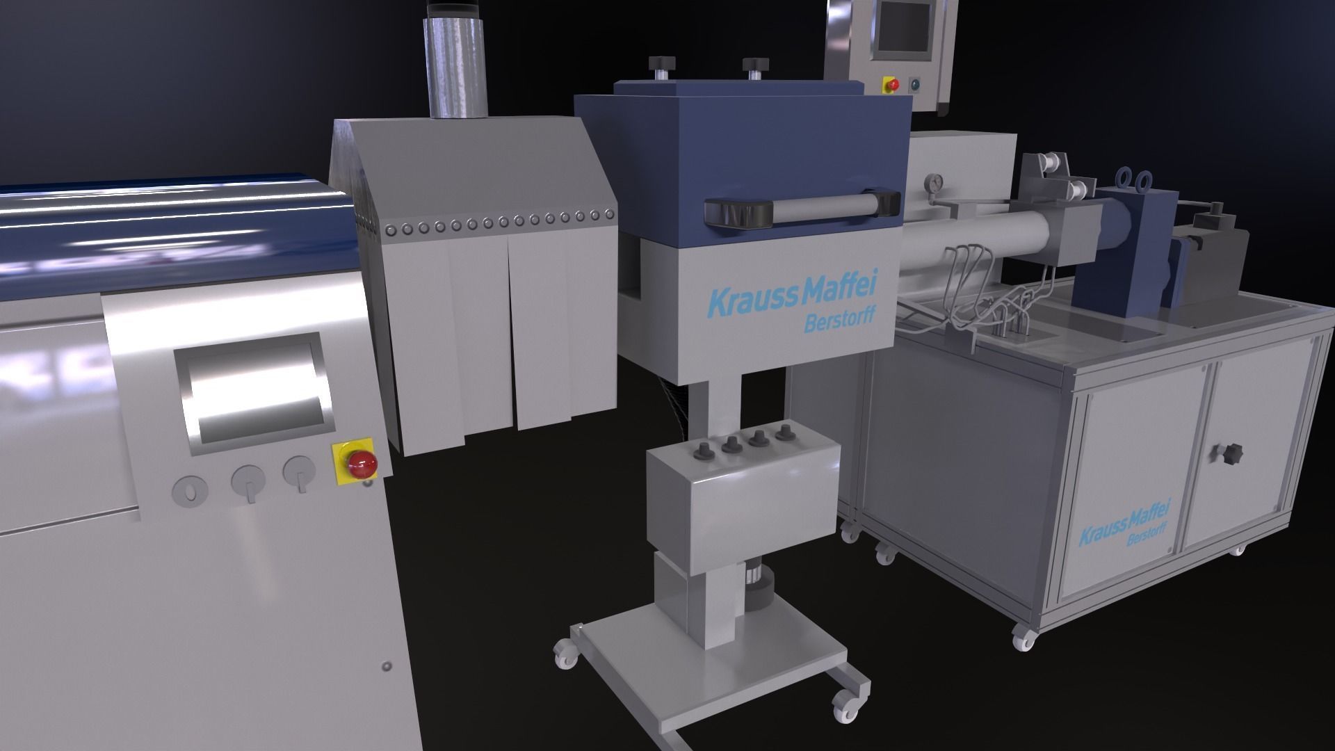 3D model KraussMaffei Berstorff extruder machine VR / AR / low-poly ...