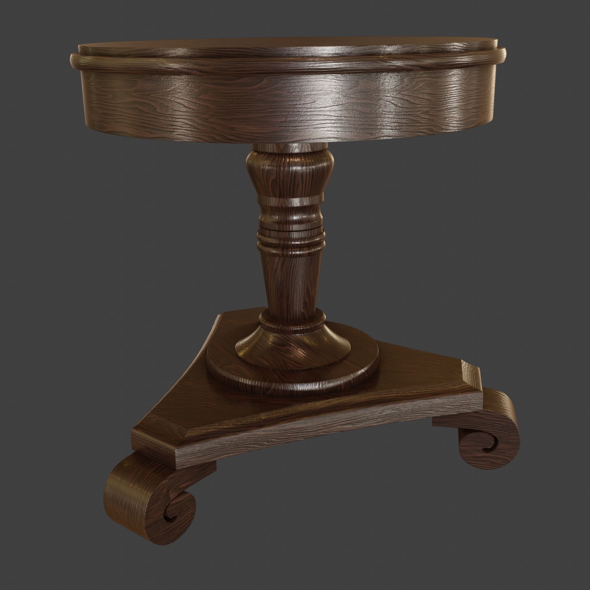 Old Rustic Round Table free 3D model | CGTrader