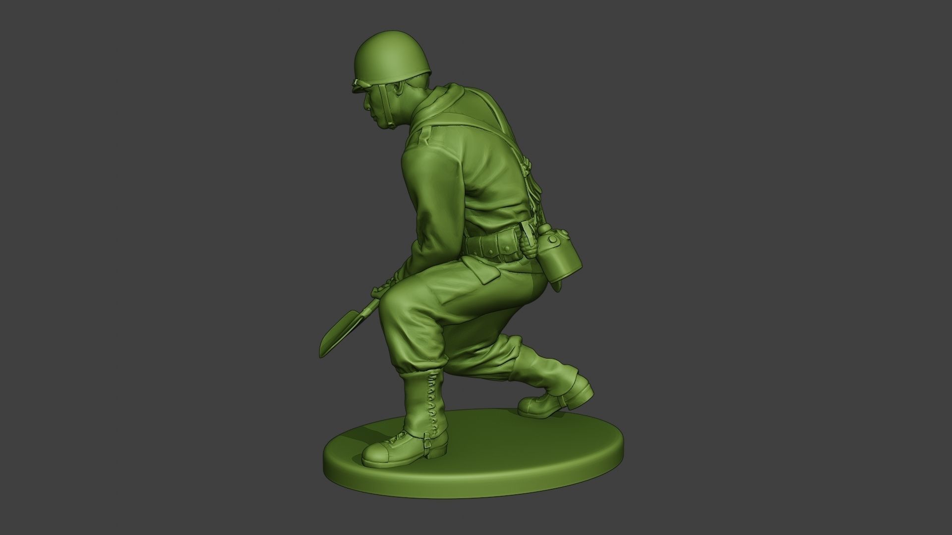 American soldier ww2 Digging A11 3D model 3D printable | CGTrader