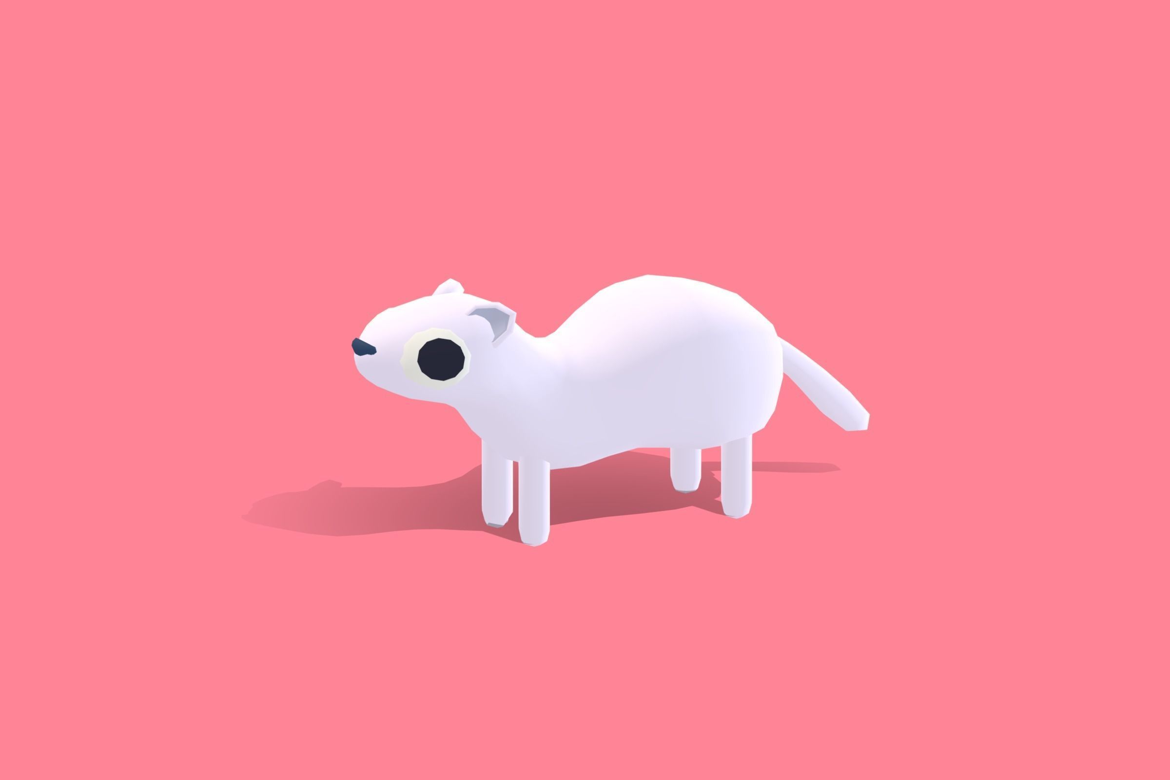 3D model Snuffles the Snow Weasel - Quirky Series VR / AR / low-poly ...