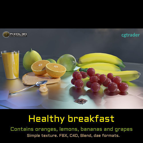 HEALTHY BREAKFAST free VR / AR / low-poly 3D model | CGTrader