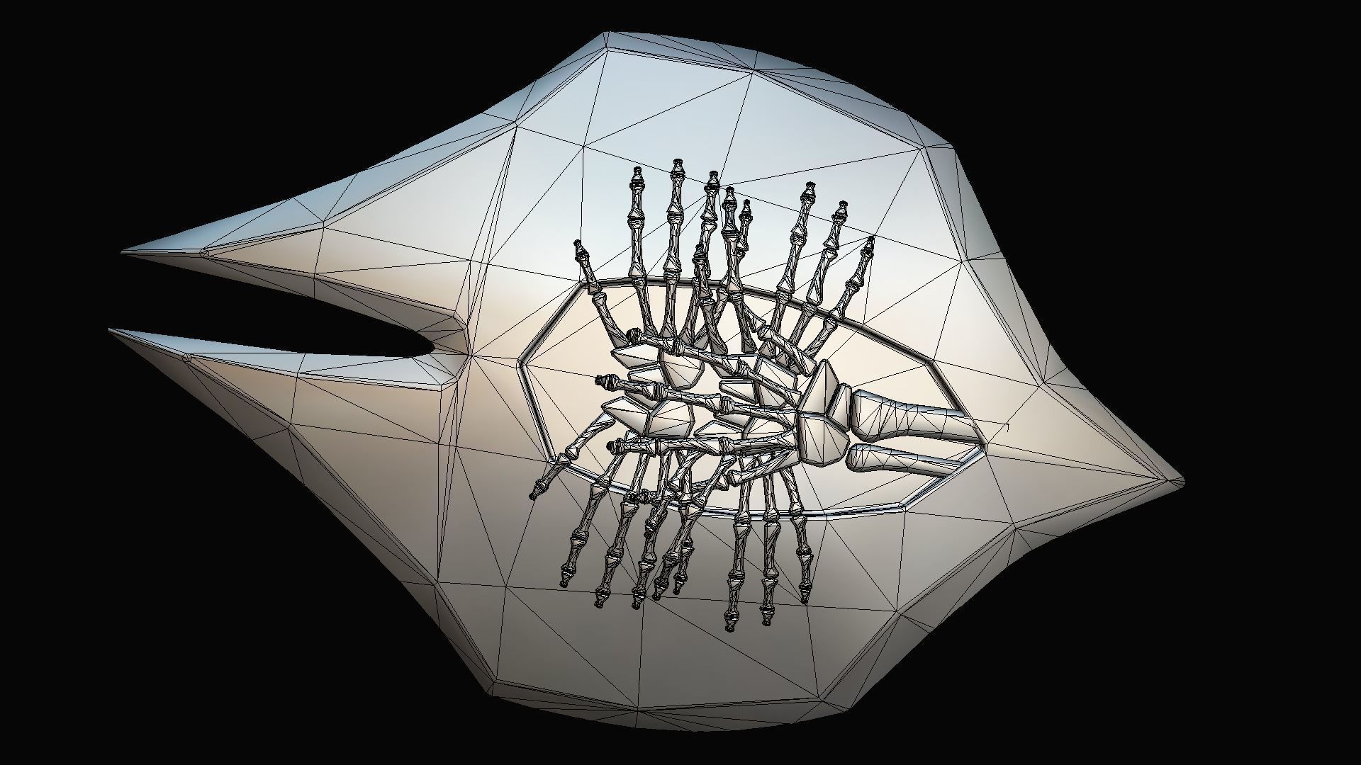 3D model Skeleton Shield VR / AR / low-poly | CGTrader