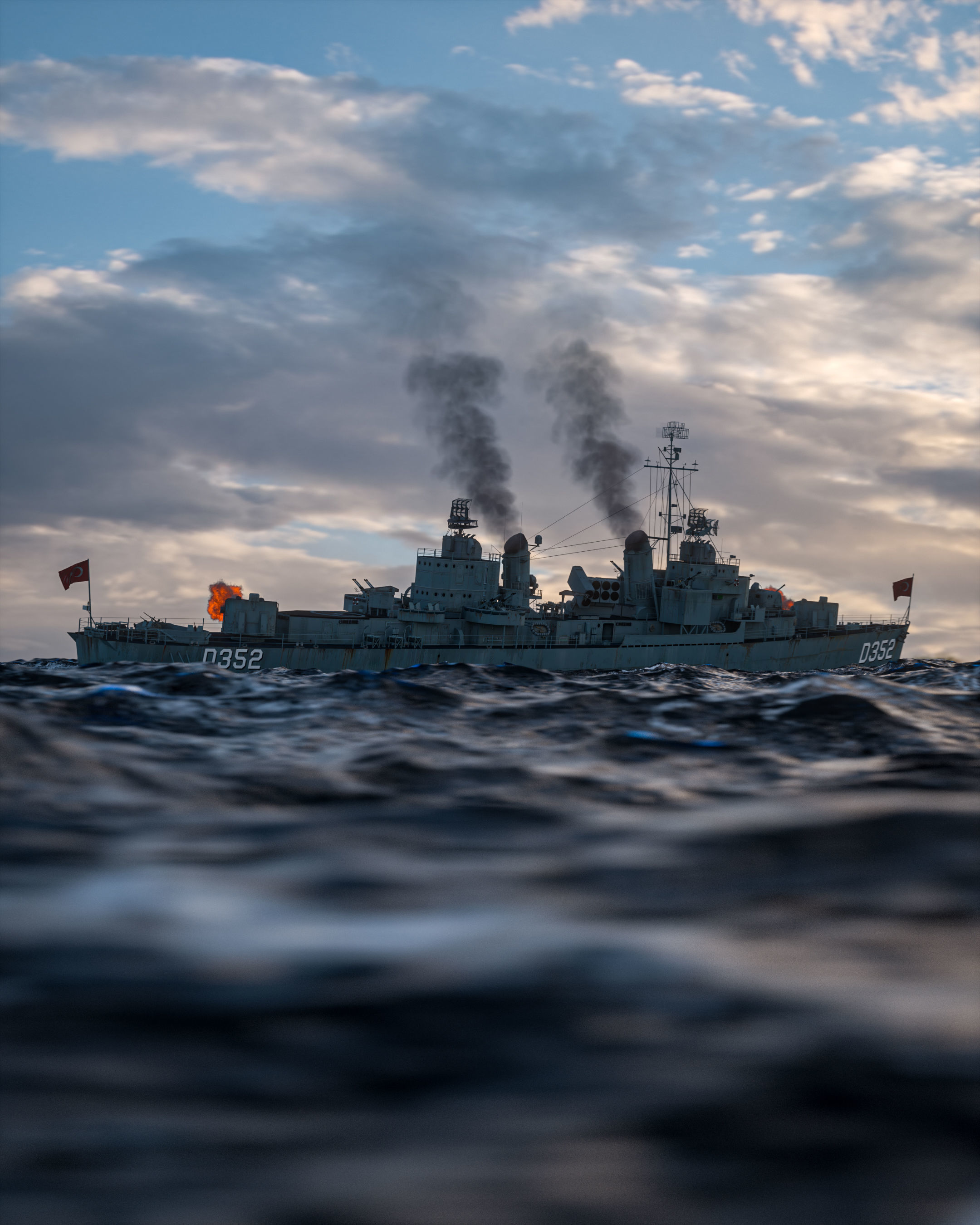 ASROC Anti Submarine Rocket Launcher RUR-5 3D model rigged | CGTrader