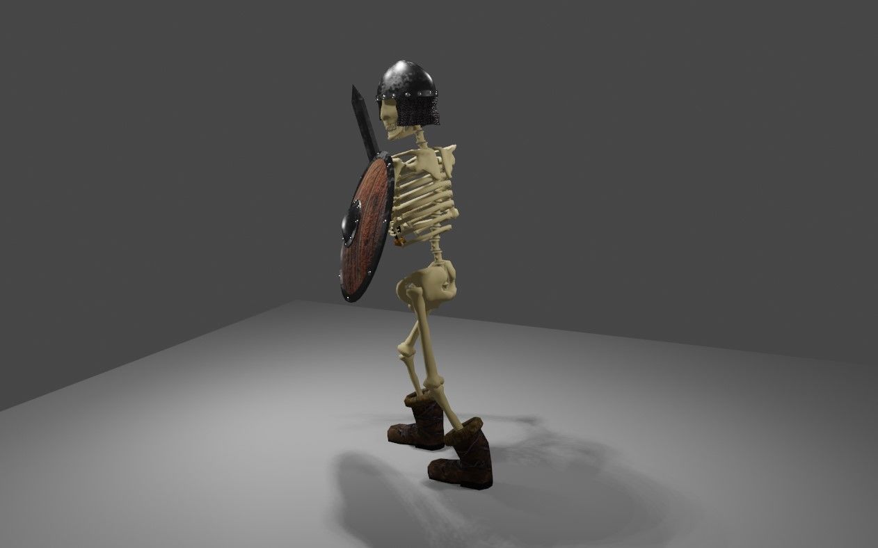 Skeleton Warrior Medieval Animated 3D model animated rigged | CGTrader