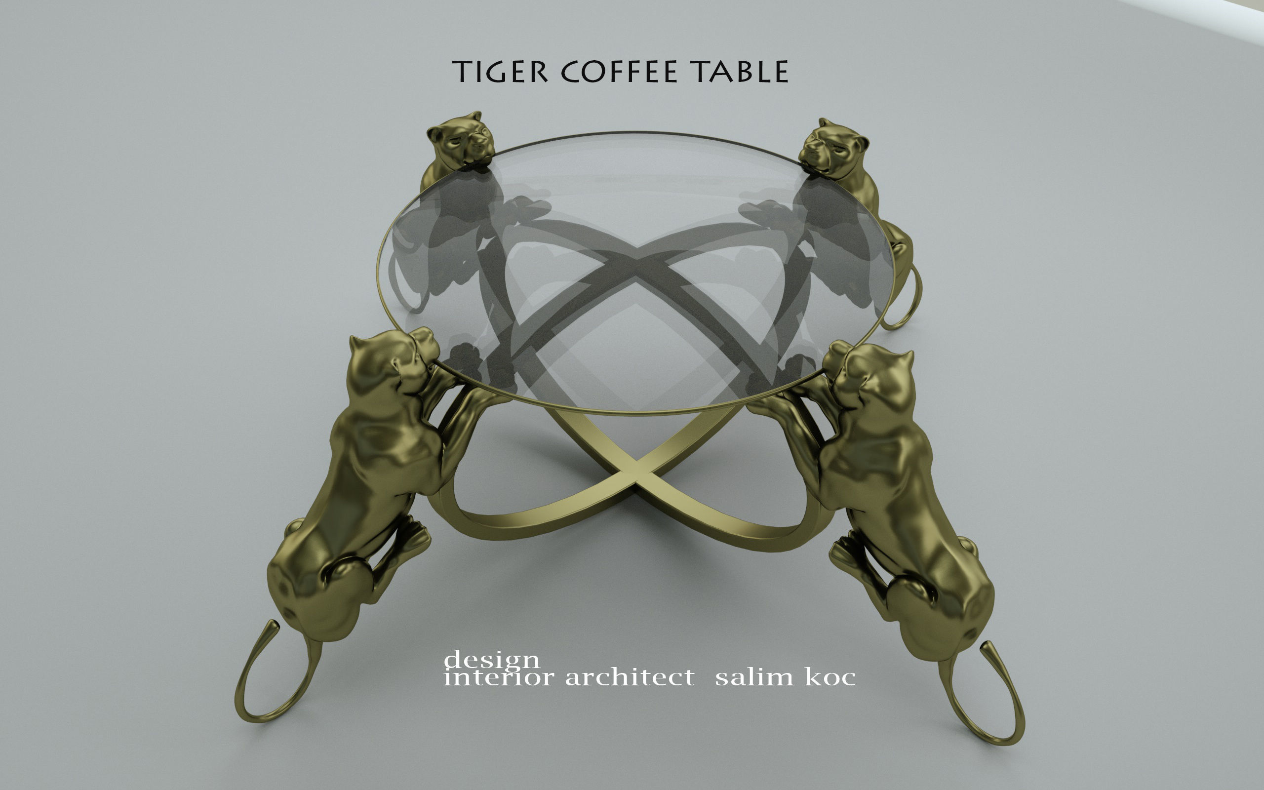 tiger coffee table 3D model | CGTrader