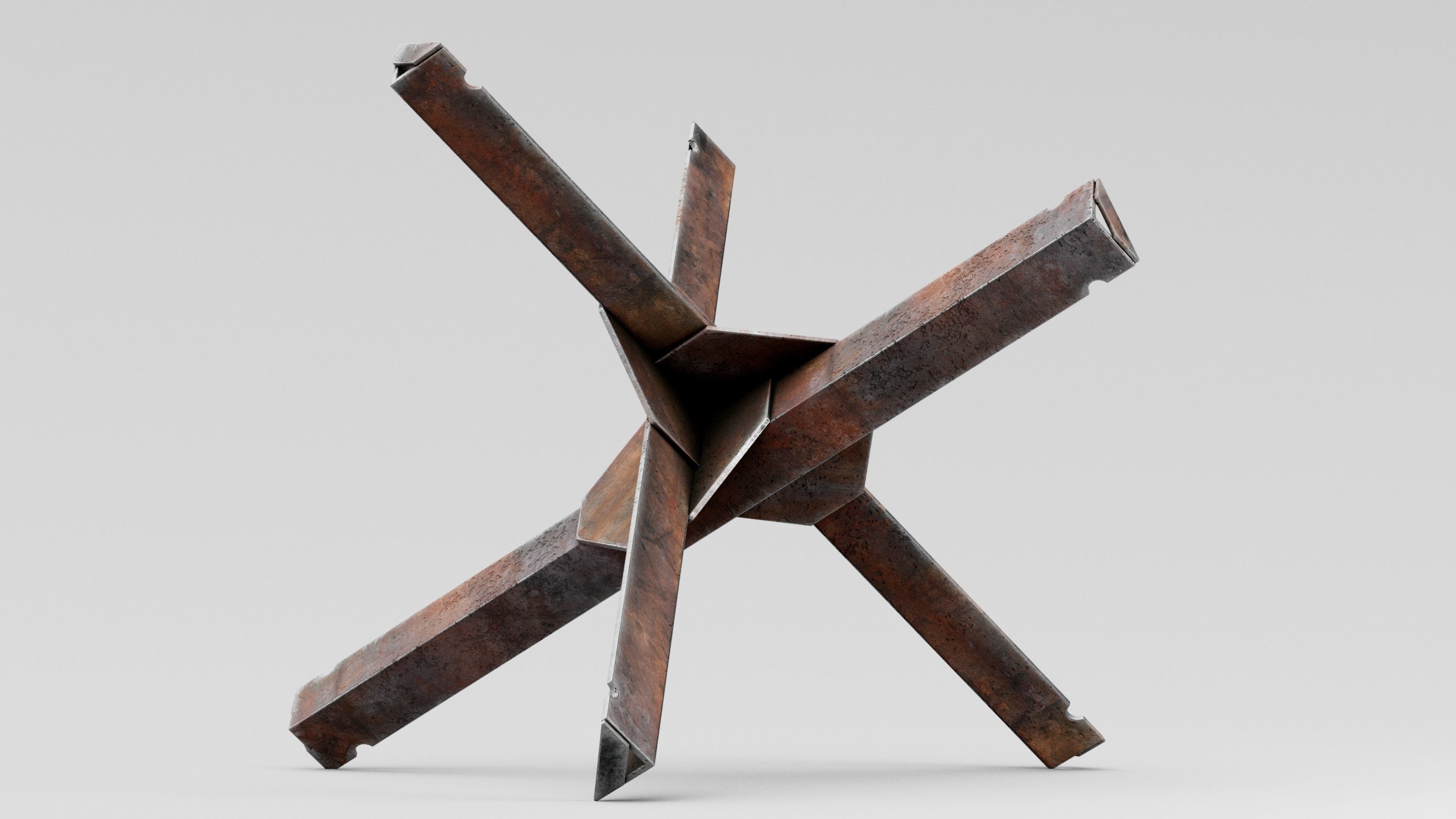 Czech Hedgehog Anti Tank Obstacle Rusty 3D 3D model | CGTrader