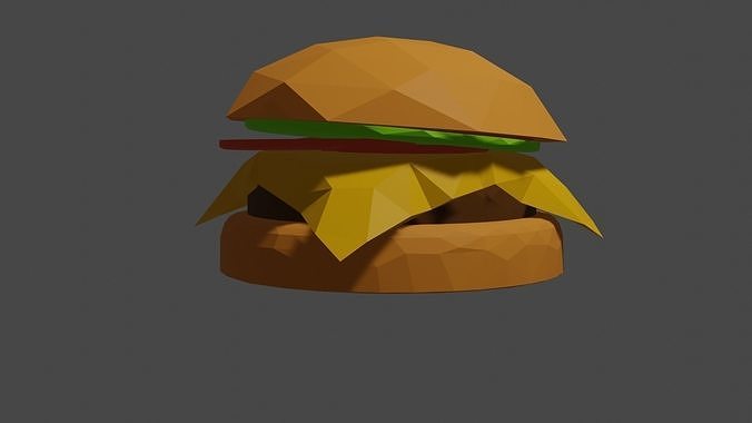 Low poly hamburger in polygons free VR / AR / low-poly 3D model | CGTrader