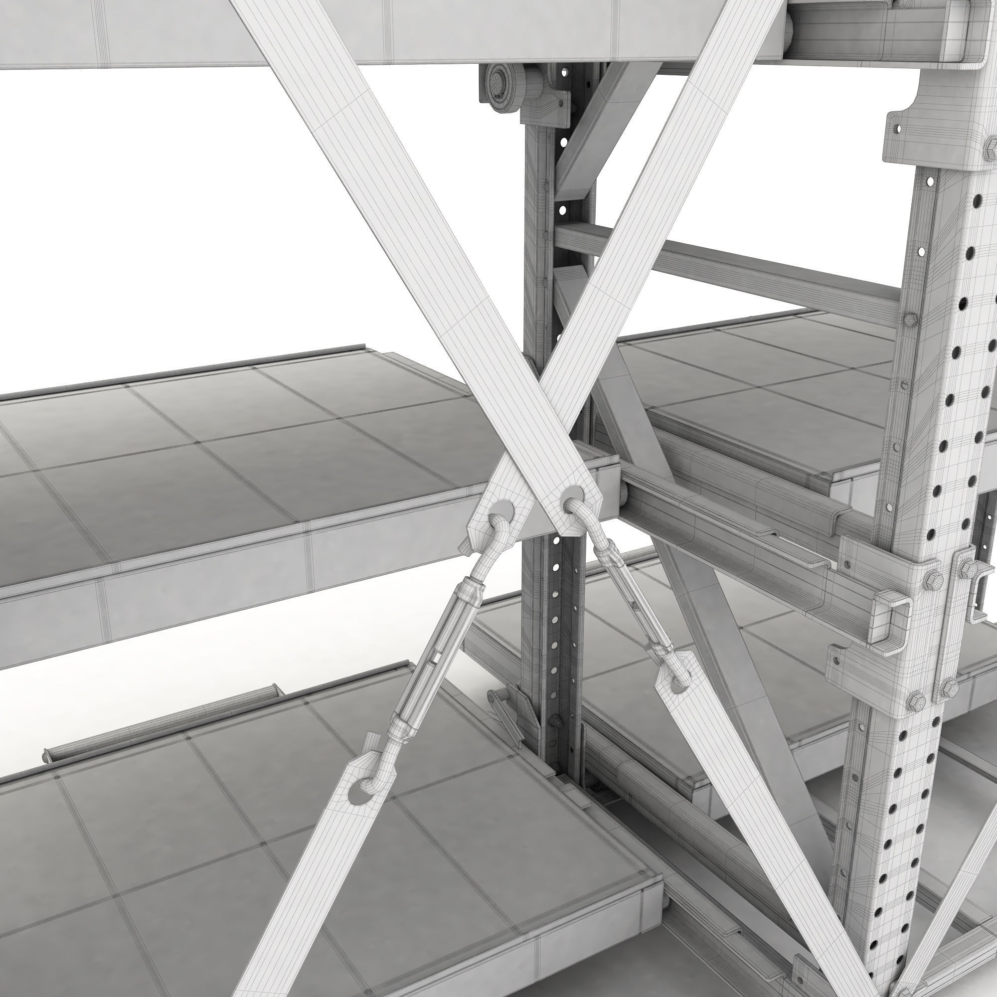 Rack with hand-chain hoist 3D model | CGTrader