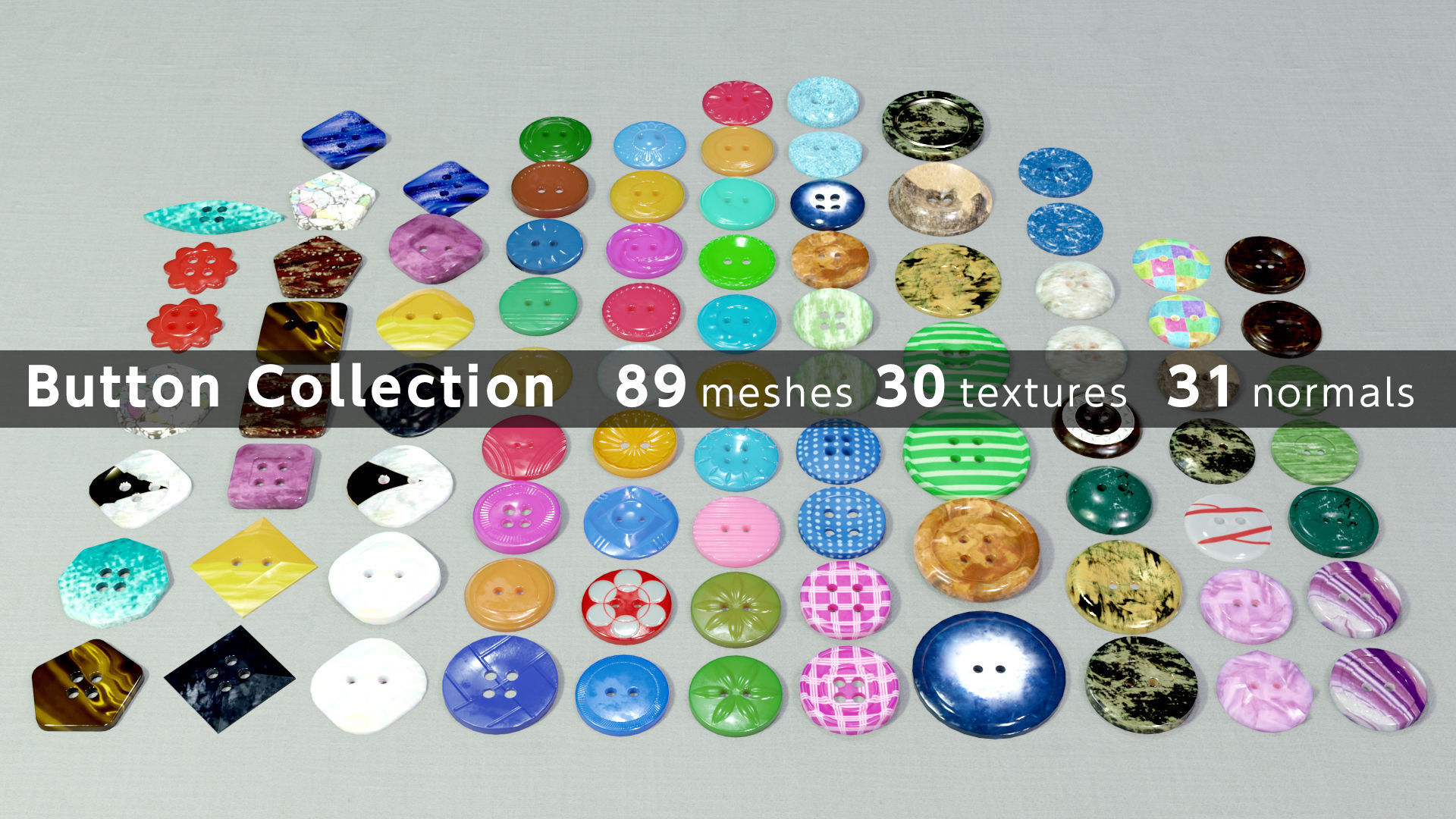 3D model Button Collection VR / AR / low-poly | CGTrader