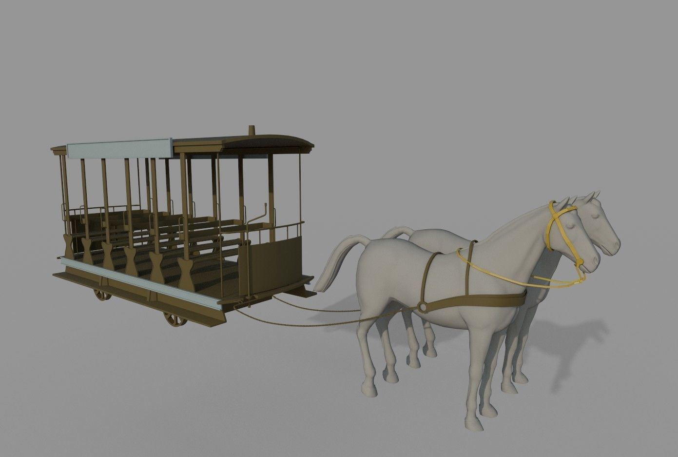 3D model horse drawn cart VR / AR / low-poly | CGTrader