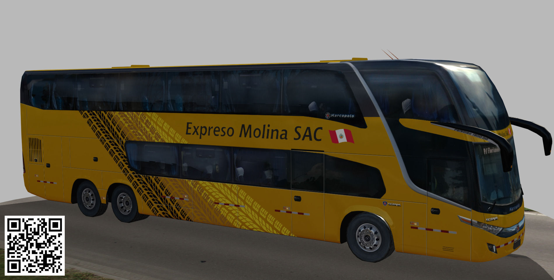 3D model Marcopolo Paradiso 1800DD Expreso Molina SAC VR / AR / low-poly rigged | CGTrader