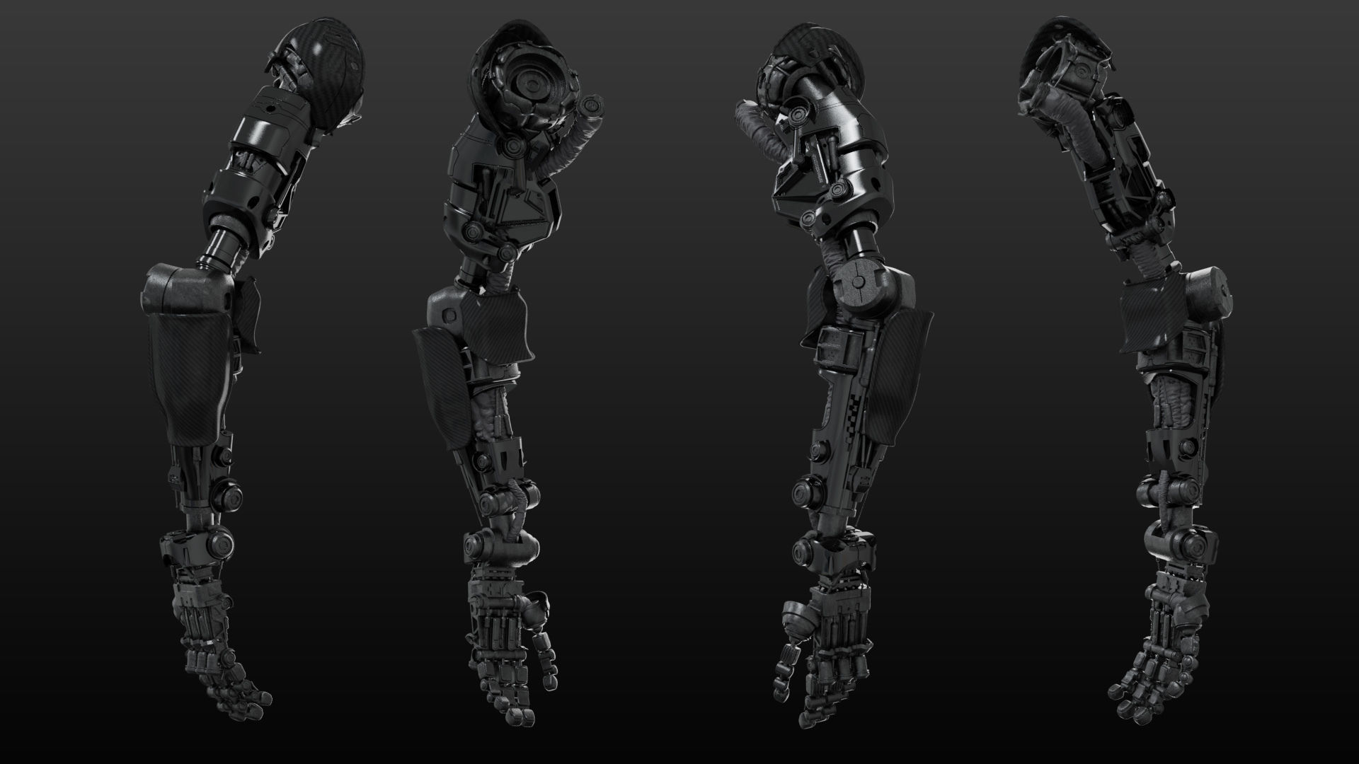 FPS Hand mechanical 05 3D model animated rigged | CGTrader