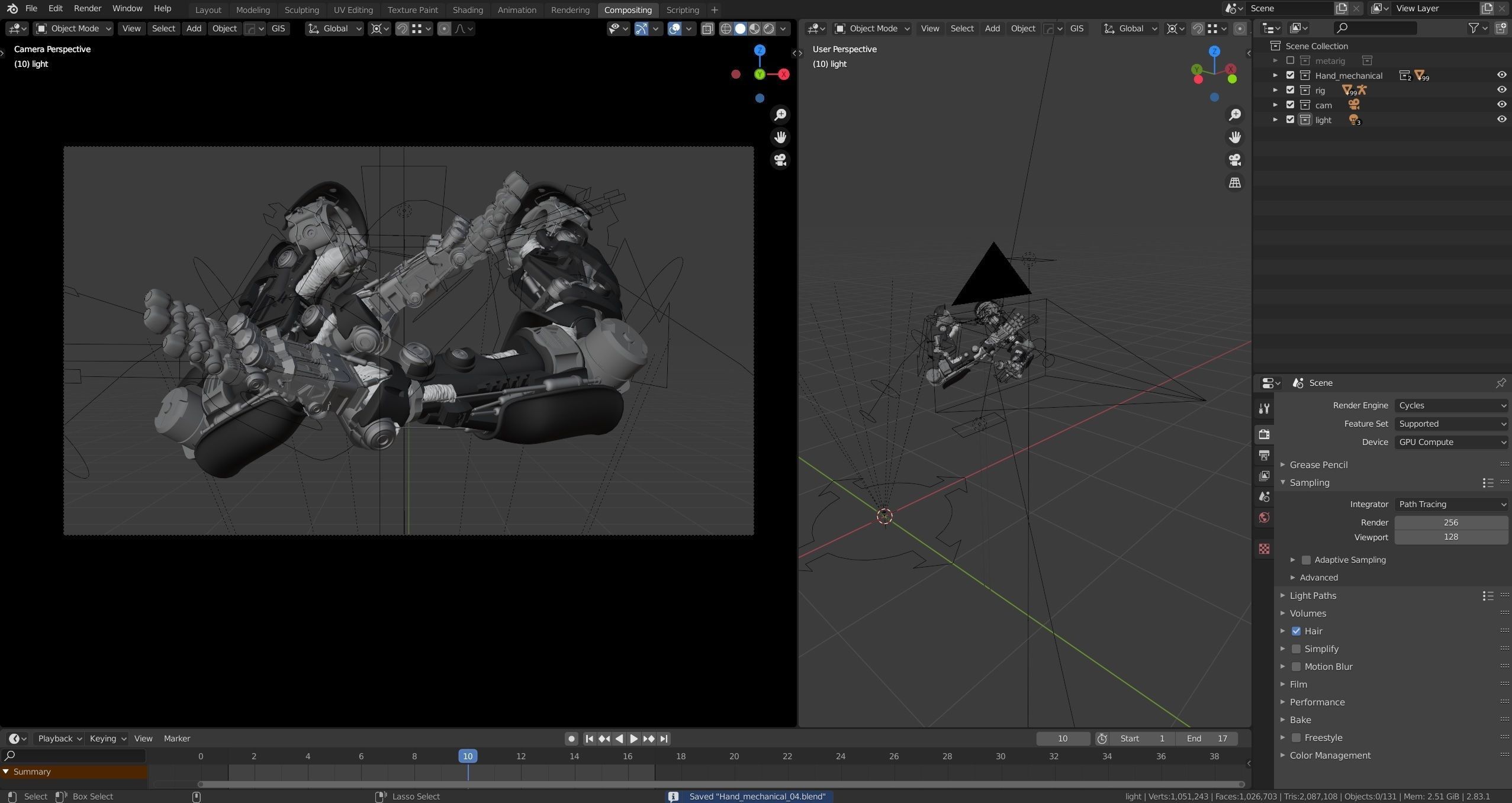 FPS Hand mechanical 05 3D model animated rigged | CGTrader