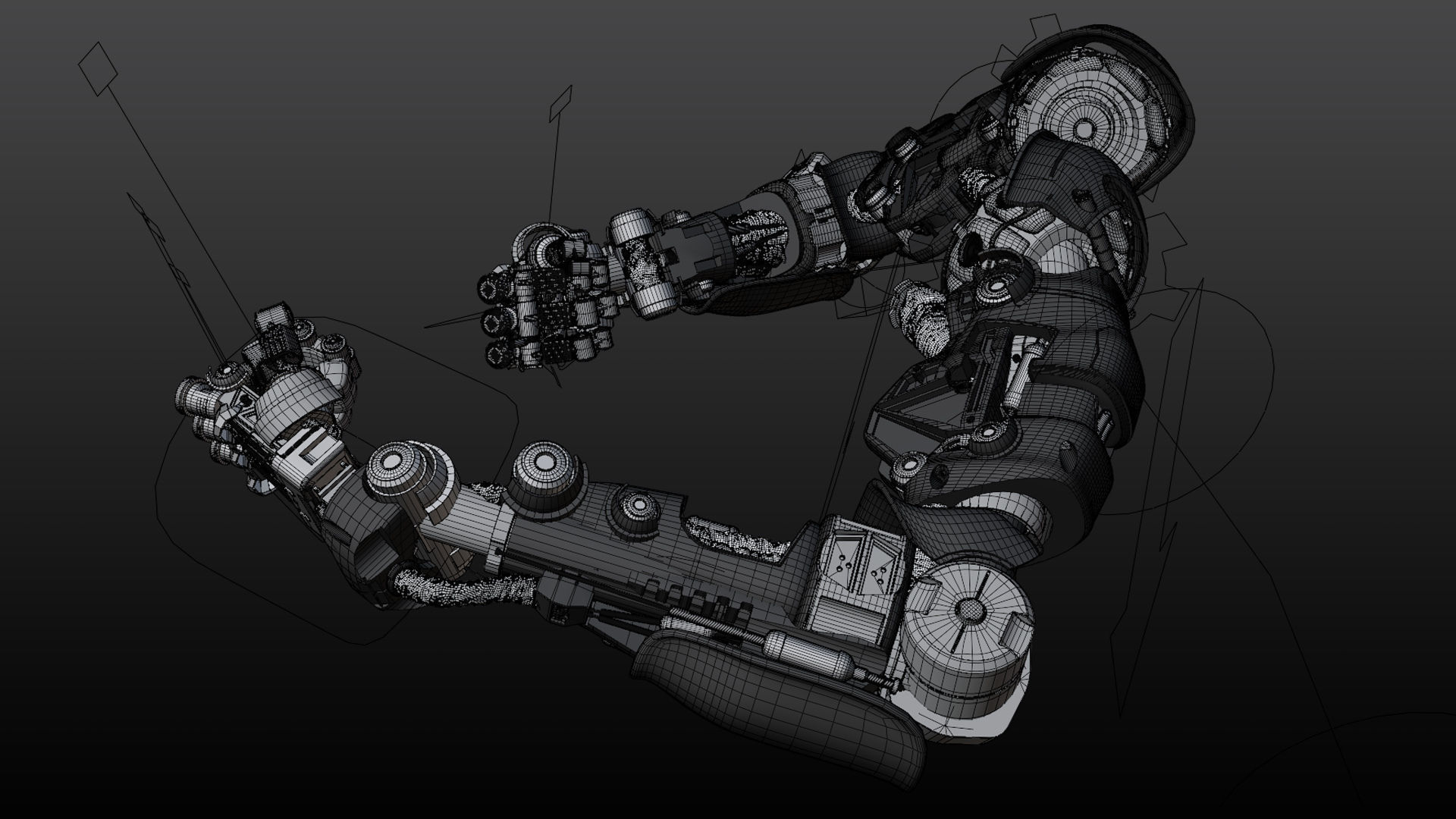 FPS Hand mechanical 05 3D model animated rigged | CGTrader