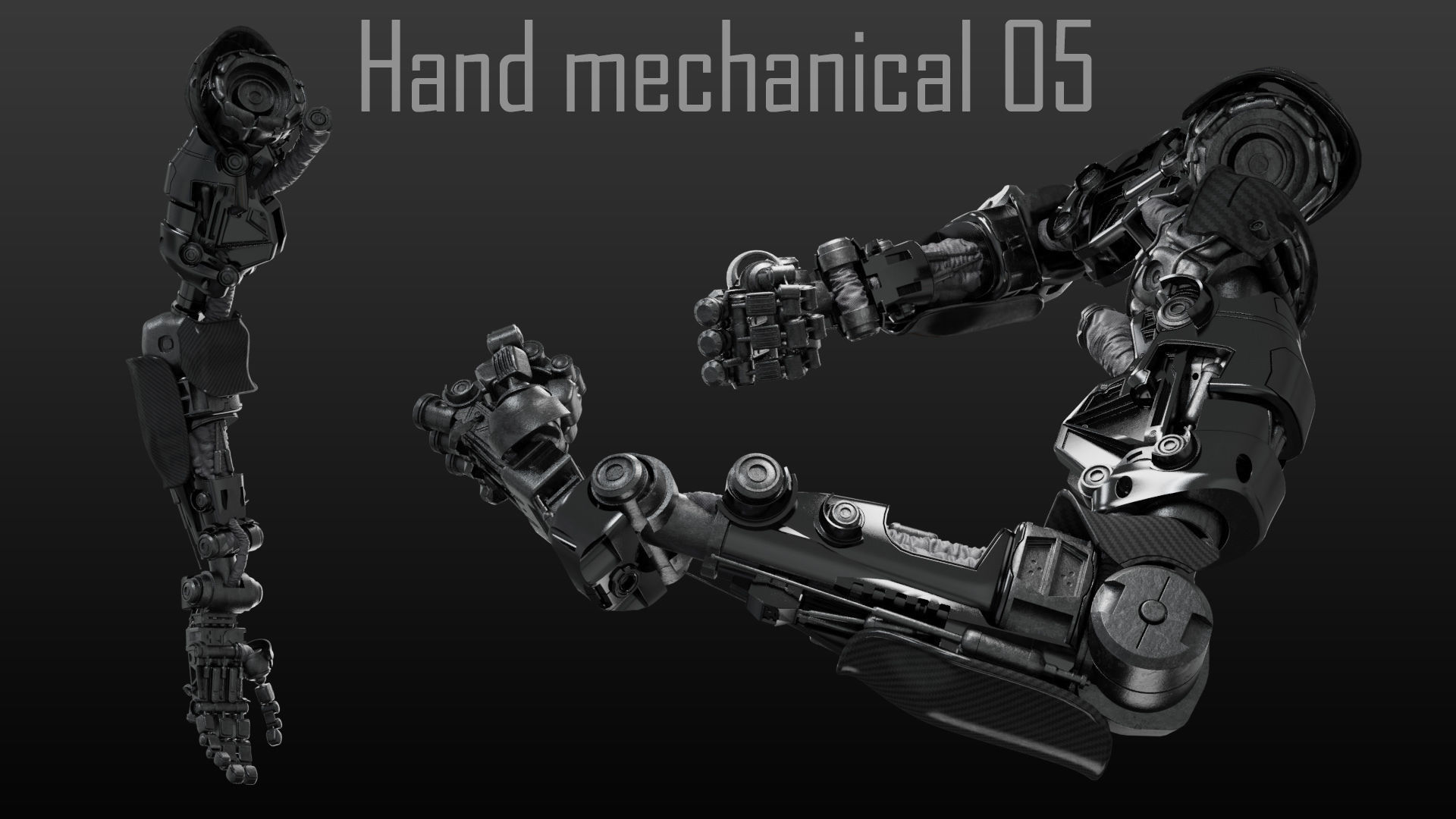 FPS Hand mechanical 05 3D model animated rigged | CGTrader