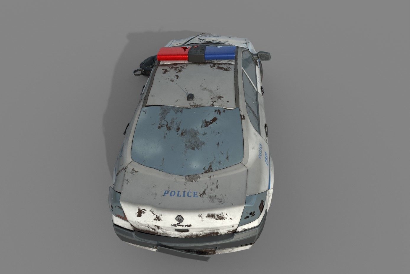 3D model Wrecked destroyed police car 3D model VR / AR / low-poly ...