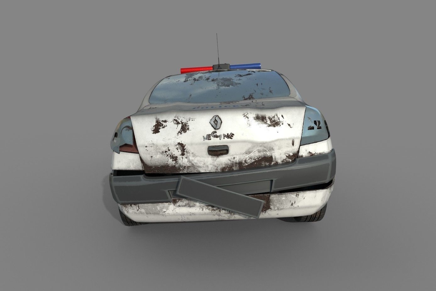 3D model Wrecked destroyed police car 3D model VR / AR / low-poly ...