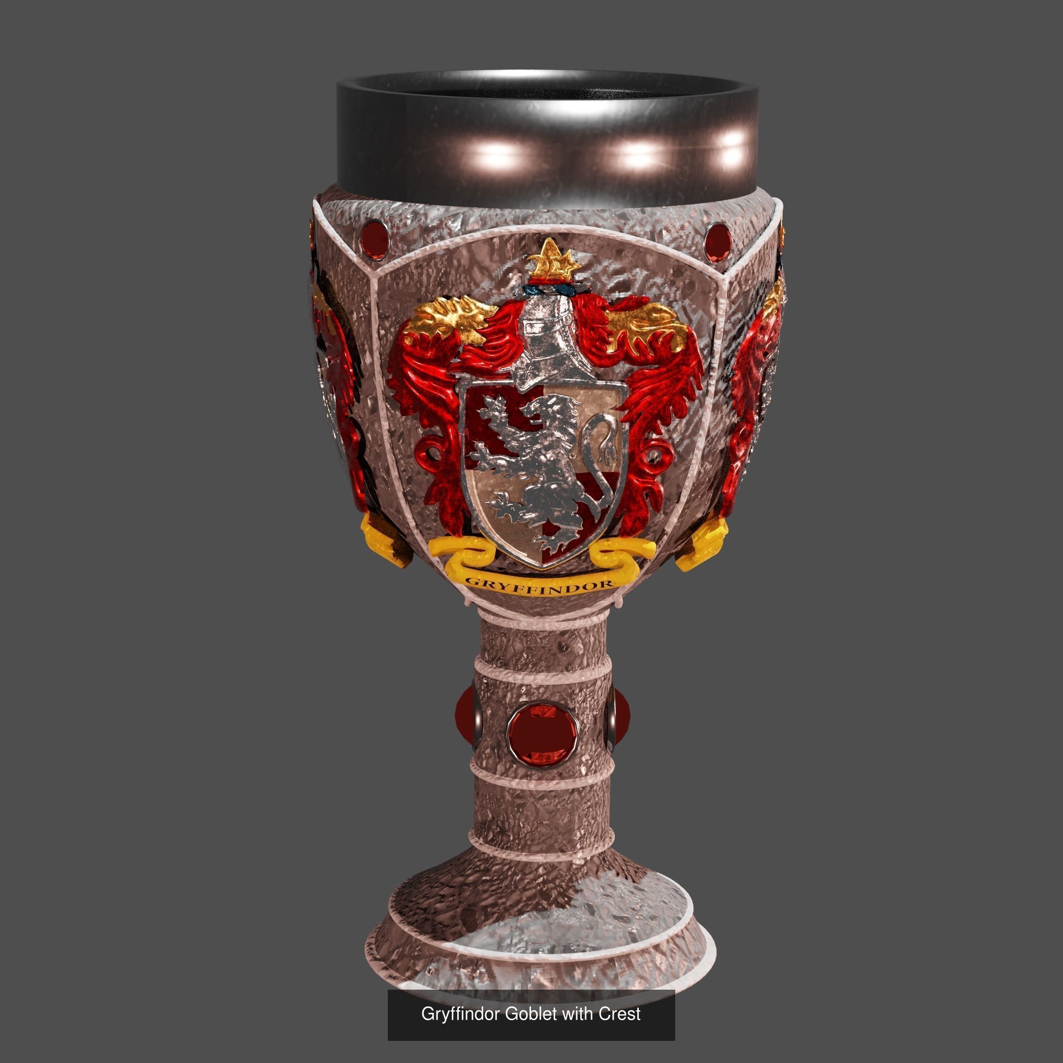 Harry Potter goblets with crests 3D Model Collection | CGTrader