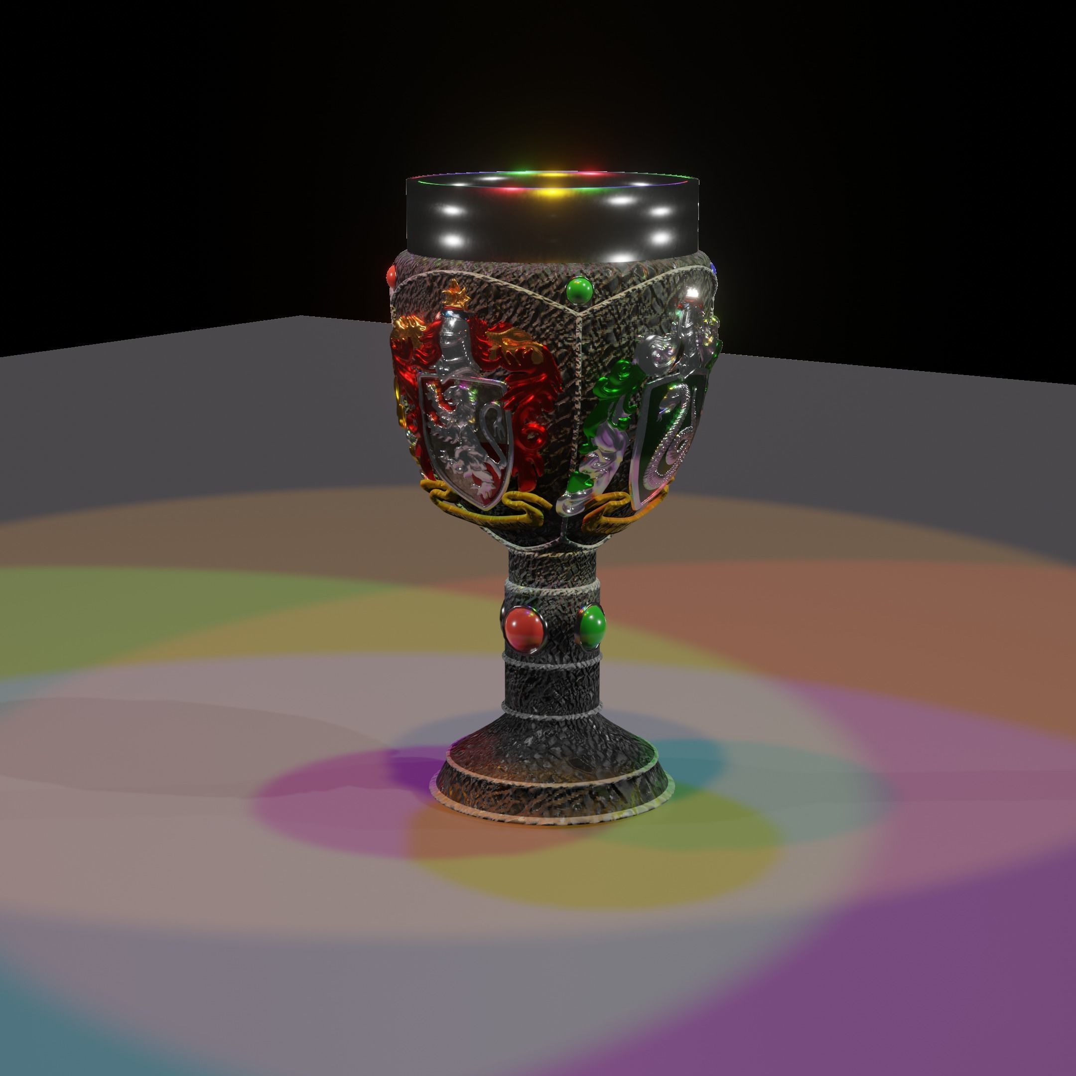Harry Potter goblets with crests 3D Model Collection | CGTrader