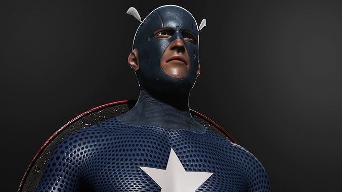 3D model CAPTAIN AMERICA 3D MODEL TEXTURED AND RIGGED VR / AR / low ...