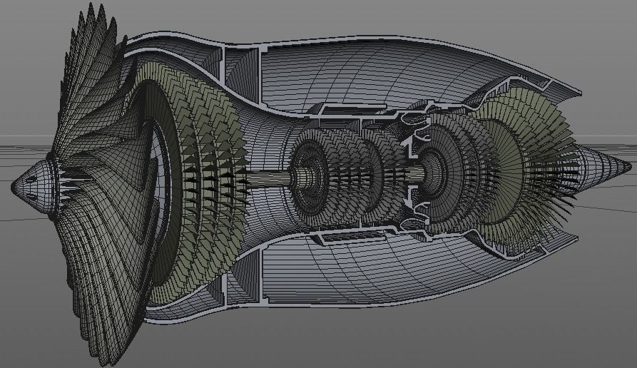 Aircraft Engine Turbine 3D model | CGTrader