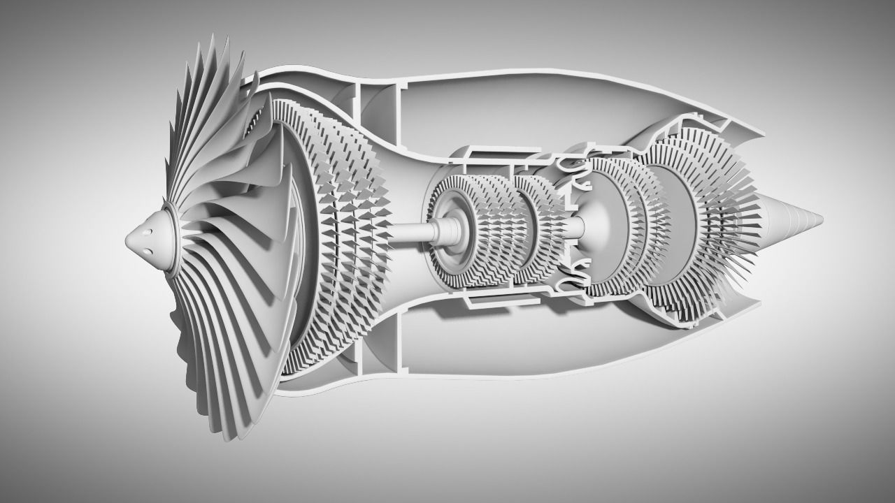 Aircraft Engine Turbine 3D model | CGTrader