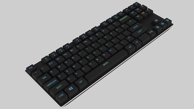 Keyboard with animated symbols lightning 3D model animated | CGTrader