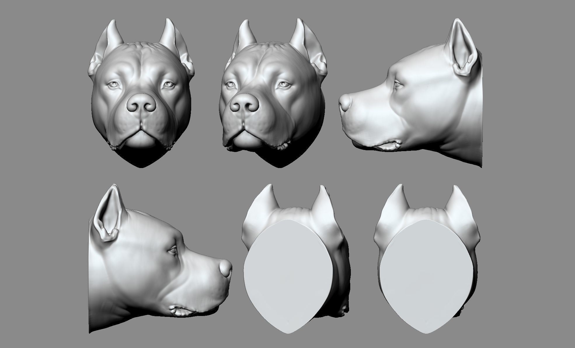 Dogo Dog Head 3D model 3D printable | CGTrader
