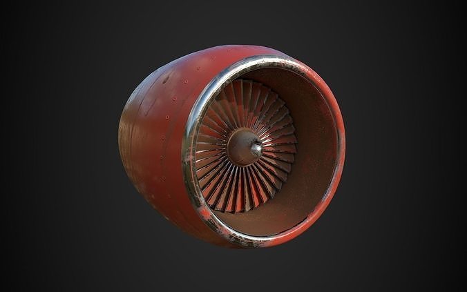 Aircraft Turbine Red 3D model | CGTrader