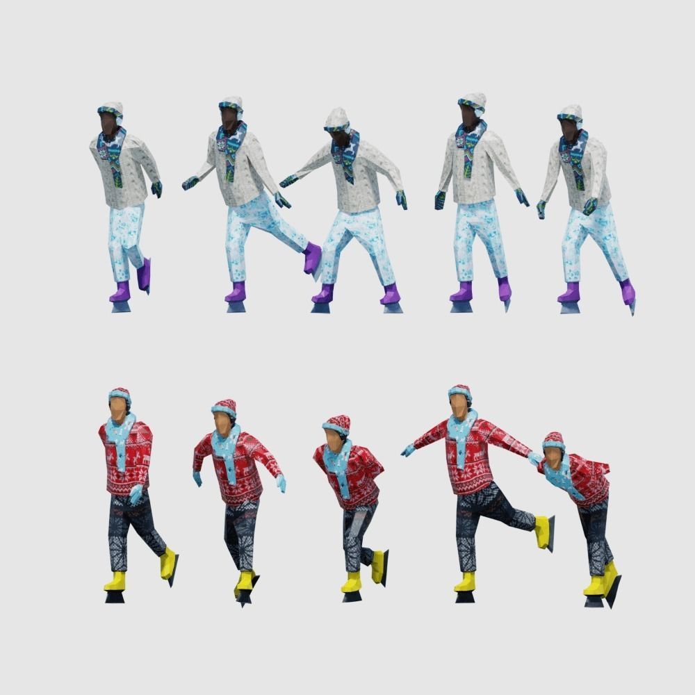 3D model Ice Skating People VR / AR / low-poly | CGTrader