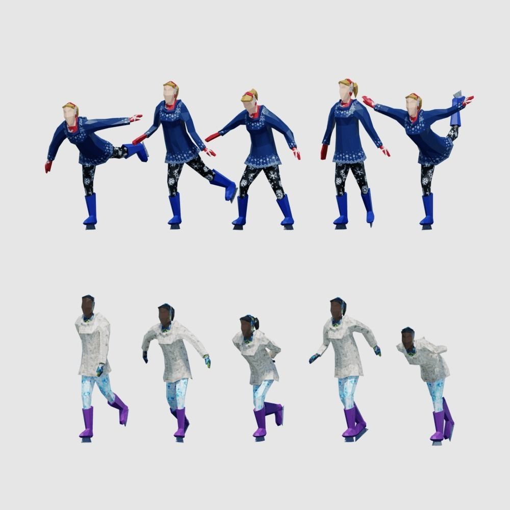 3D model Ice Skating People VR / AR / low-poly | CGTrader