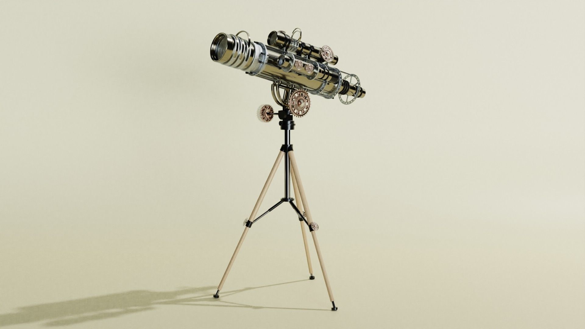 Antique Tripod Telescope - 3d Model free 3D model | CGTrader