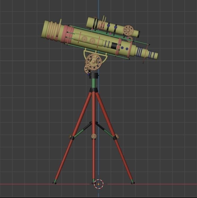 Antique Tripod Telescope - 3d Model free 3D model | CGTrader
