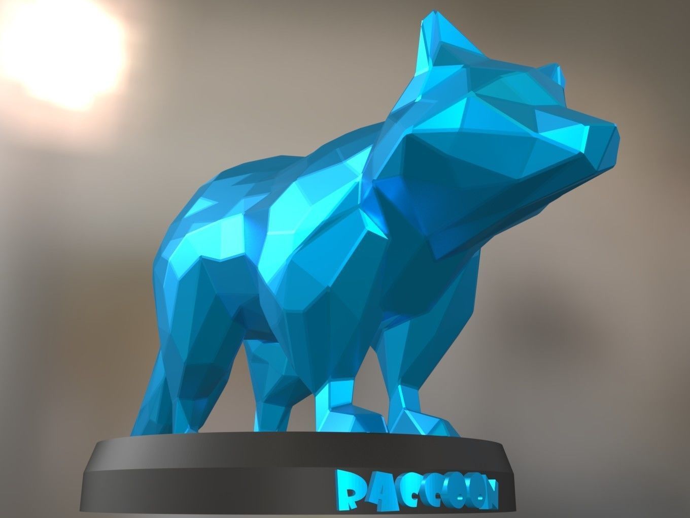 Poly Raccoon 3D model 3D printable | CGTrader