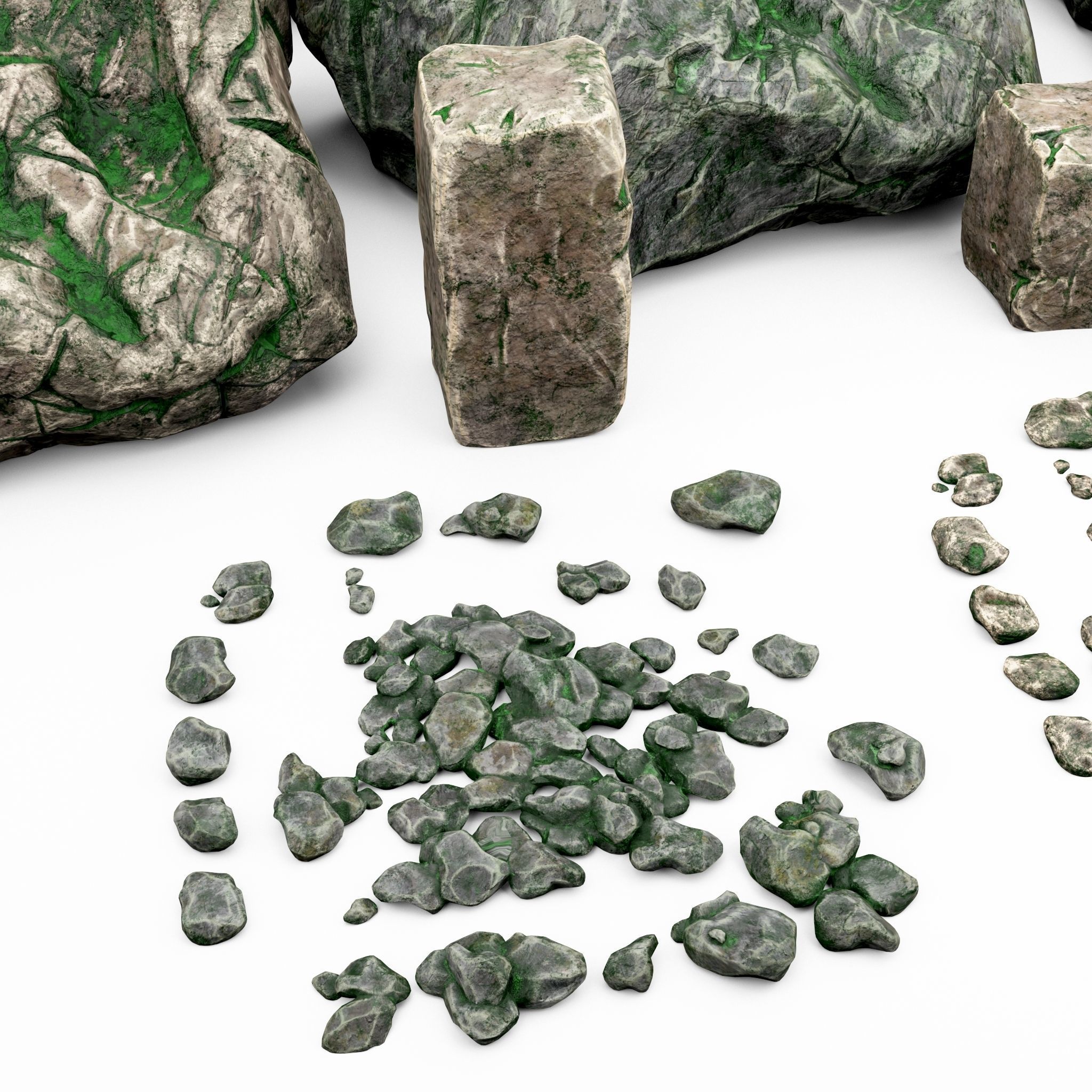 Rock stones cartoon pack 3D model | CGTrader