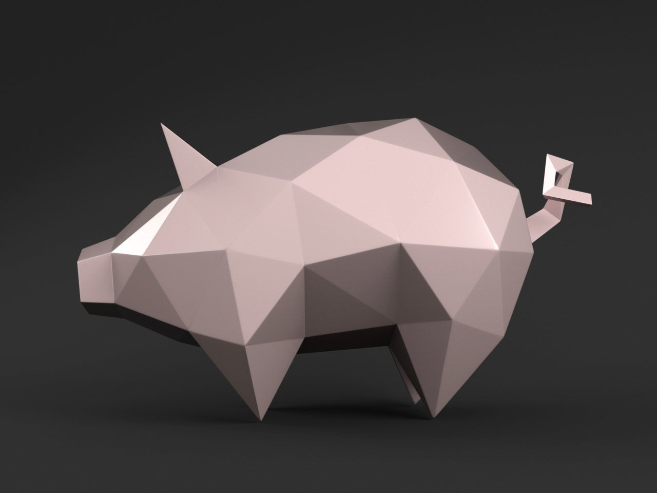 Pig triangular 3D model 3D printable | CGTrader